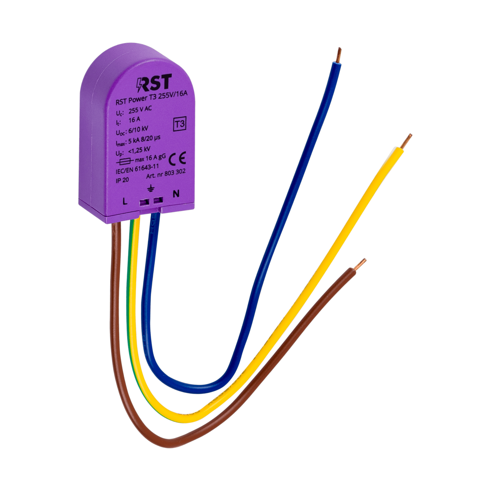 Ogranicznik przepięć RST Power T3 | do sieci jednofazowych TN 230 V ...